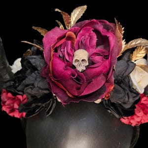 Gothic Maleficent-inspired Horned Flower Crown Dark Arts Princess of ...