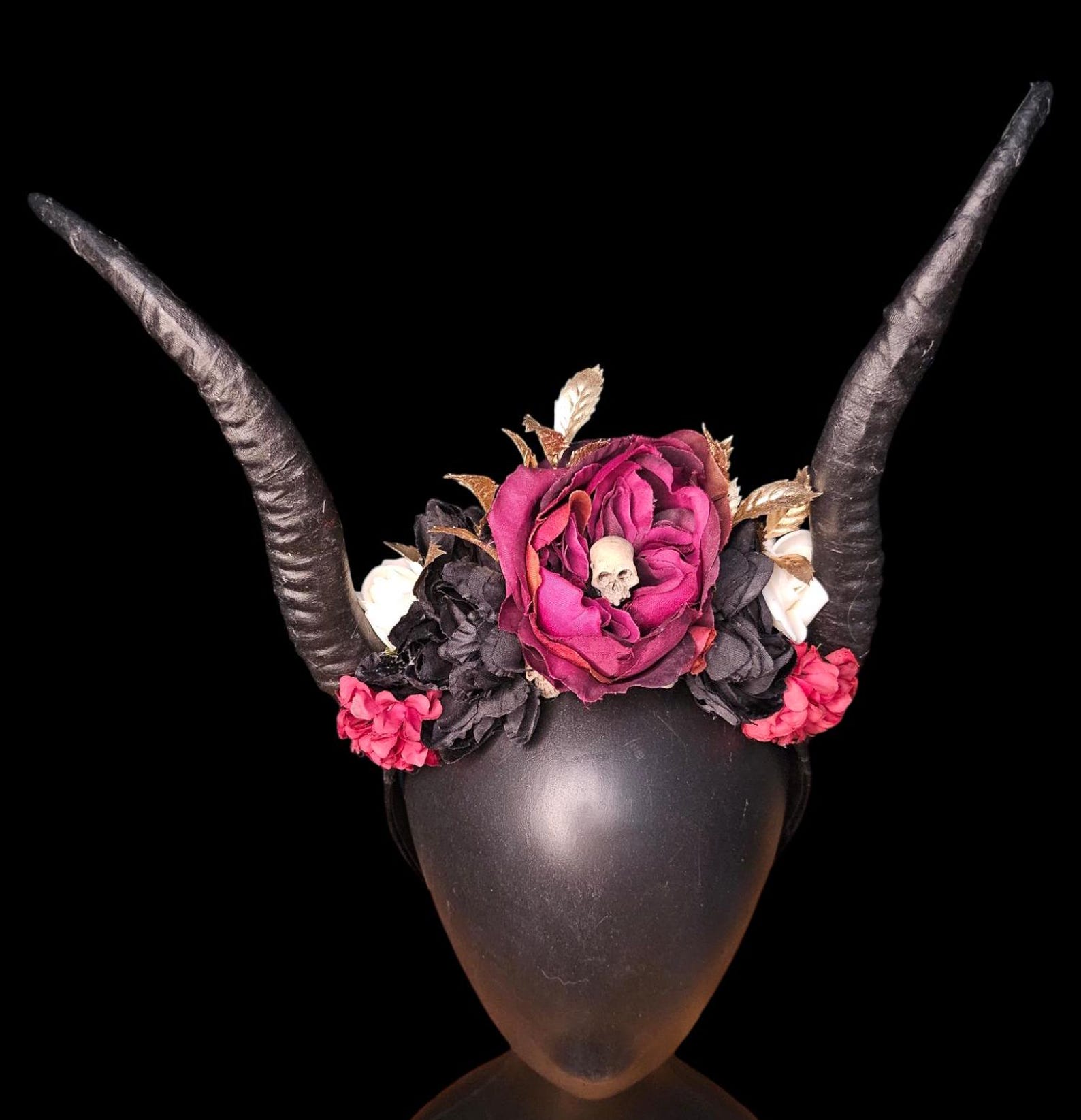 Gothic Maleficent-inspired Horned Flower Crown Dark Arts Princess of ...
