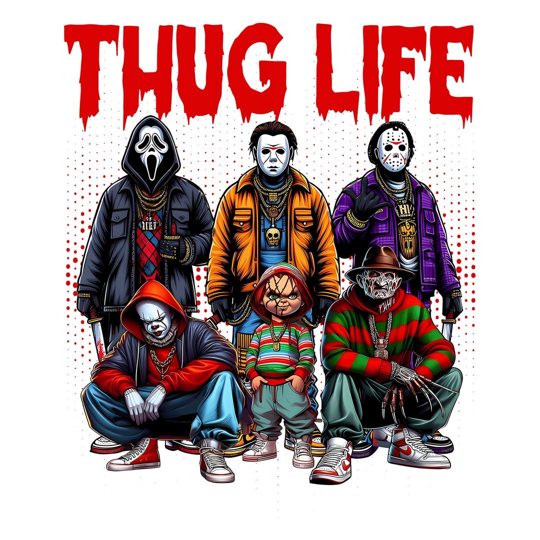 Thug Life Horror Movie Bundle Png, Halloween Shirt Png, Halloween ...