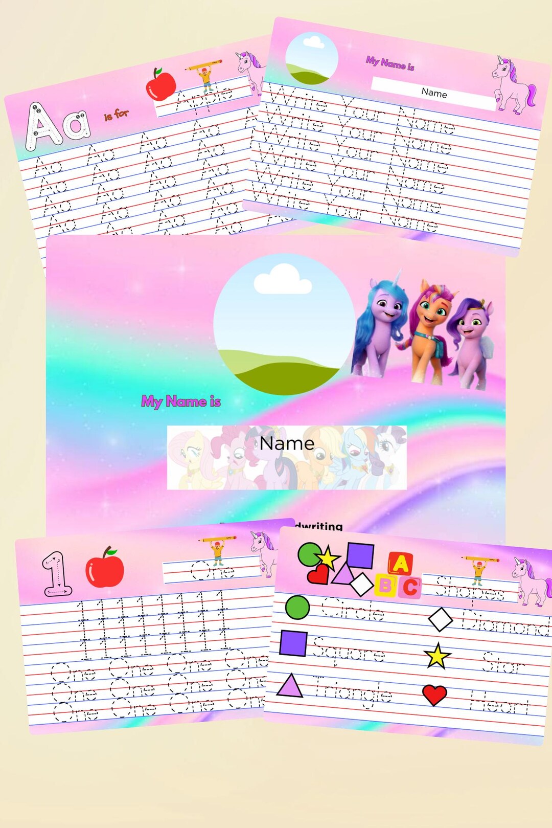 Printable Practice Handwriting With Writing Pad Template - Etsy