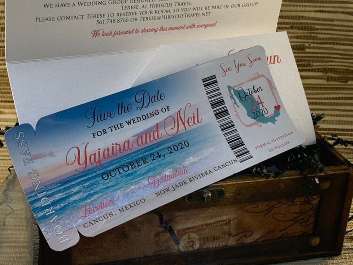 Mexico Destination Wedding Invitation. Beach Wedding Invitation ...