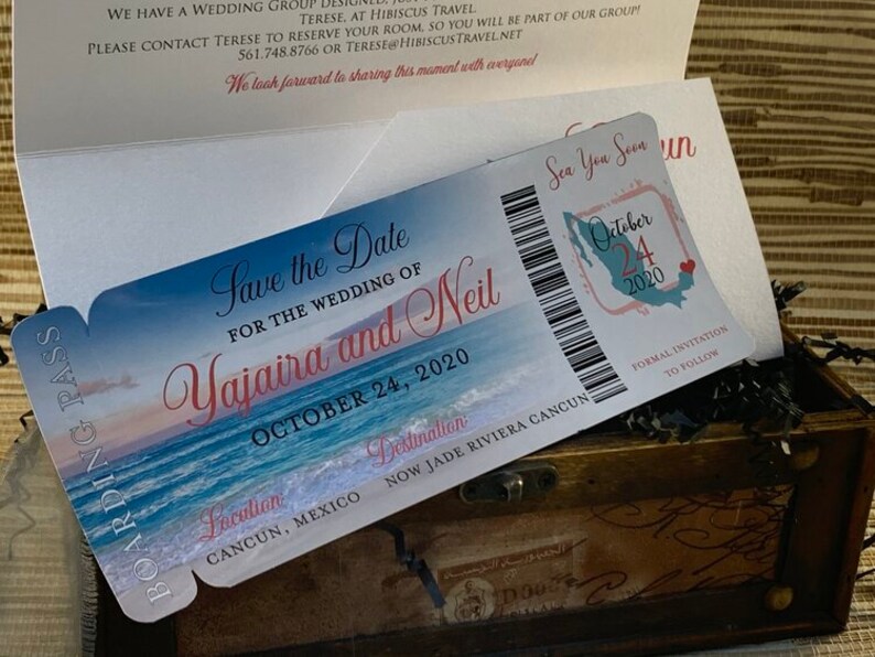 Mexico Destination Wedding Invitation. Beach Wedding Invitation ...