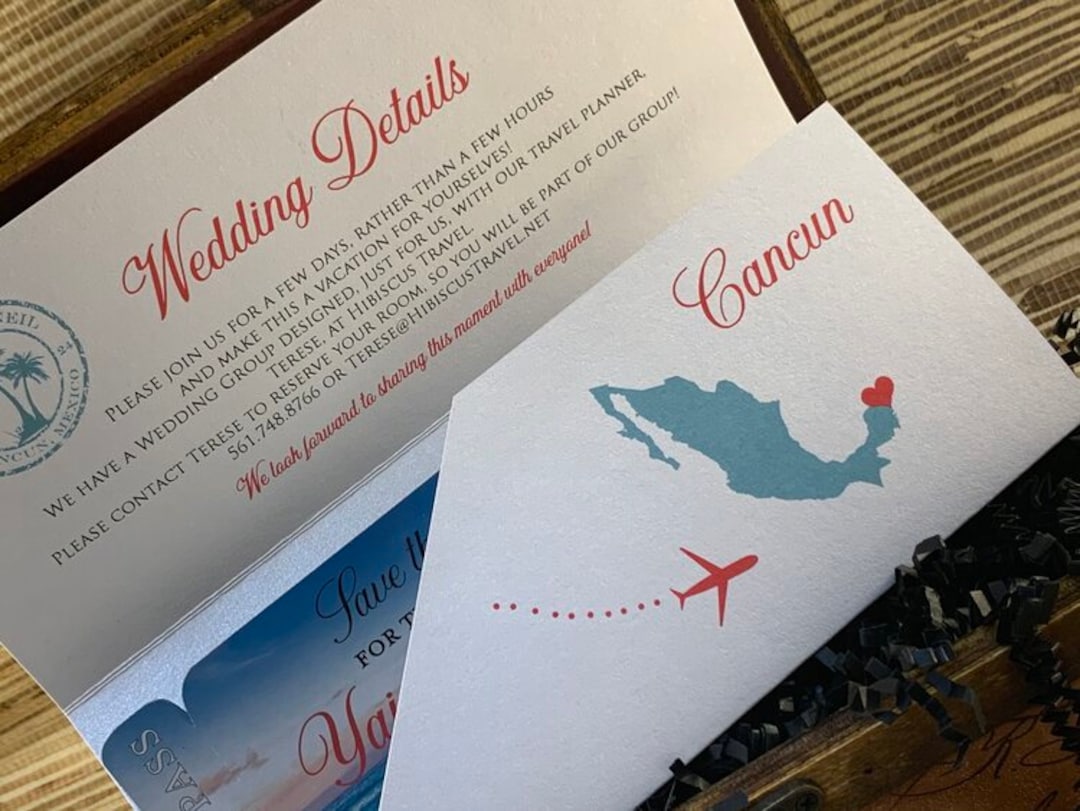 Mexico Destination Wedding Invitation. Beach Wedding Invitation ...