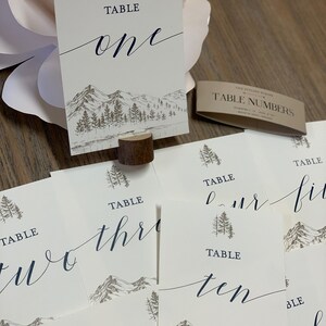 Mountain Wedding Table Numbers. Rustic Wedding Table Numbers. Forest ...