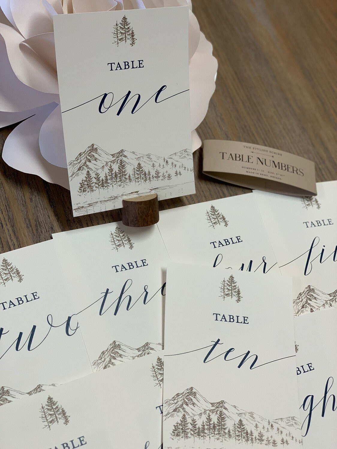 Mountain Wedding Table Numbers. Rustic Wedding Table Numbers. Forest ...