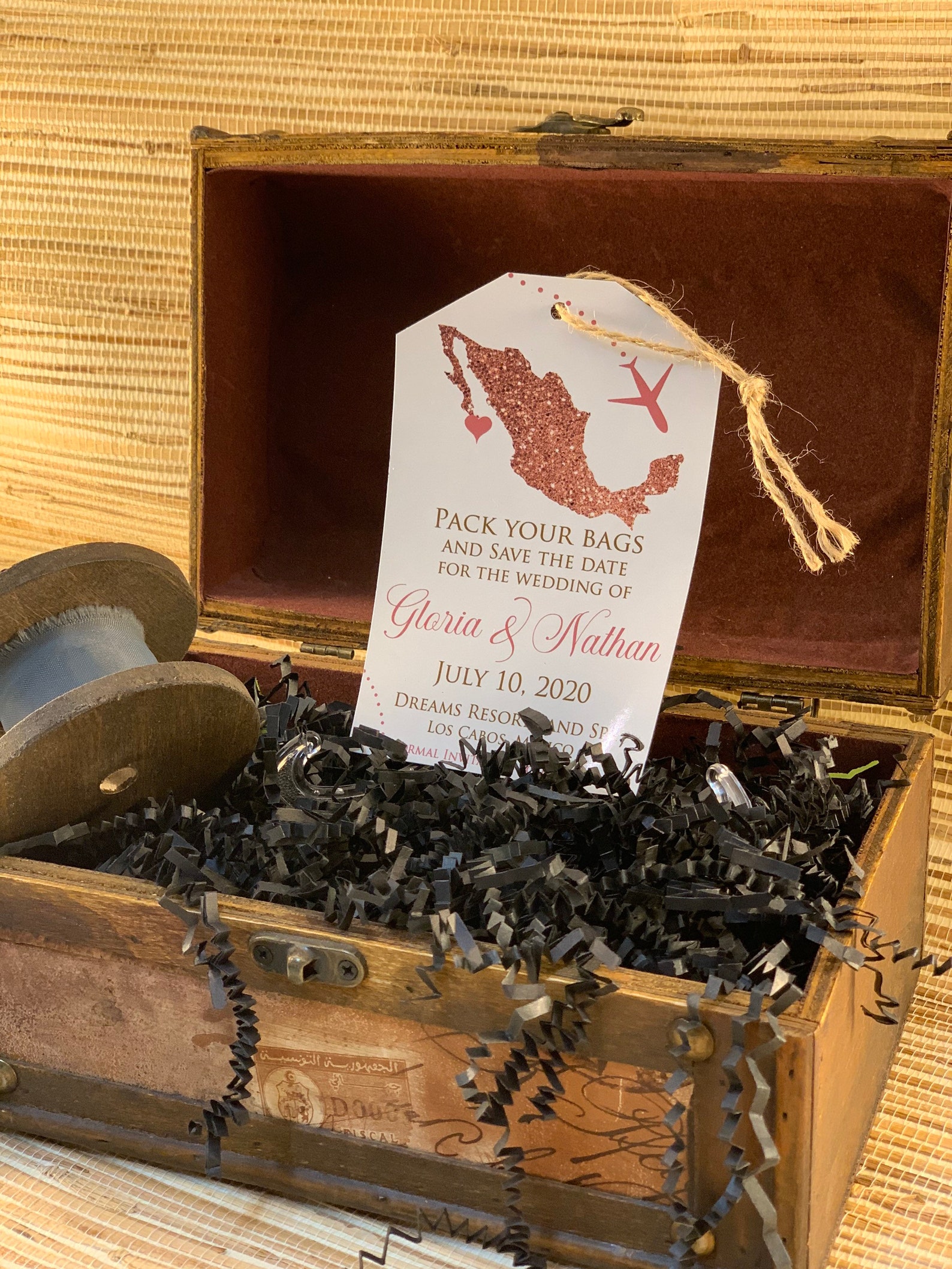 Destination Wedding Invitation. Save the Date Luggage Tag. - Etsy