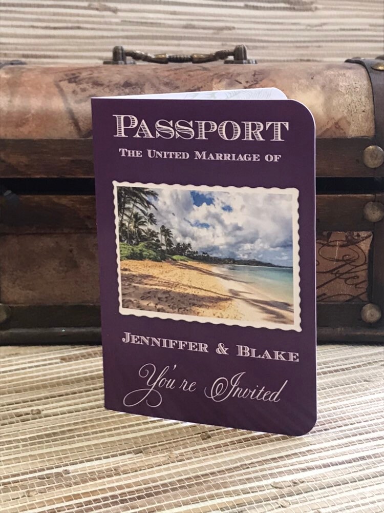 Hawaii Passport Invitation. Passport Wedding Invitation. | Etsy