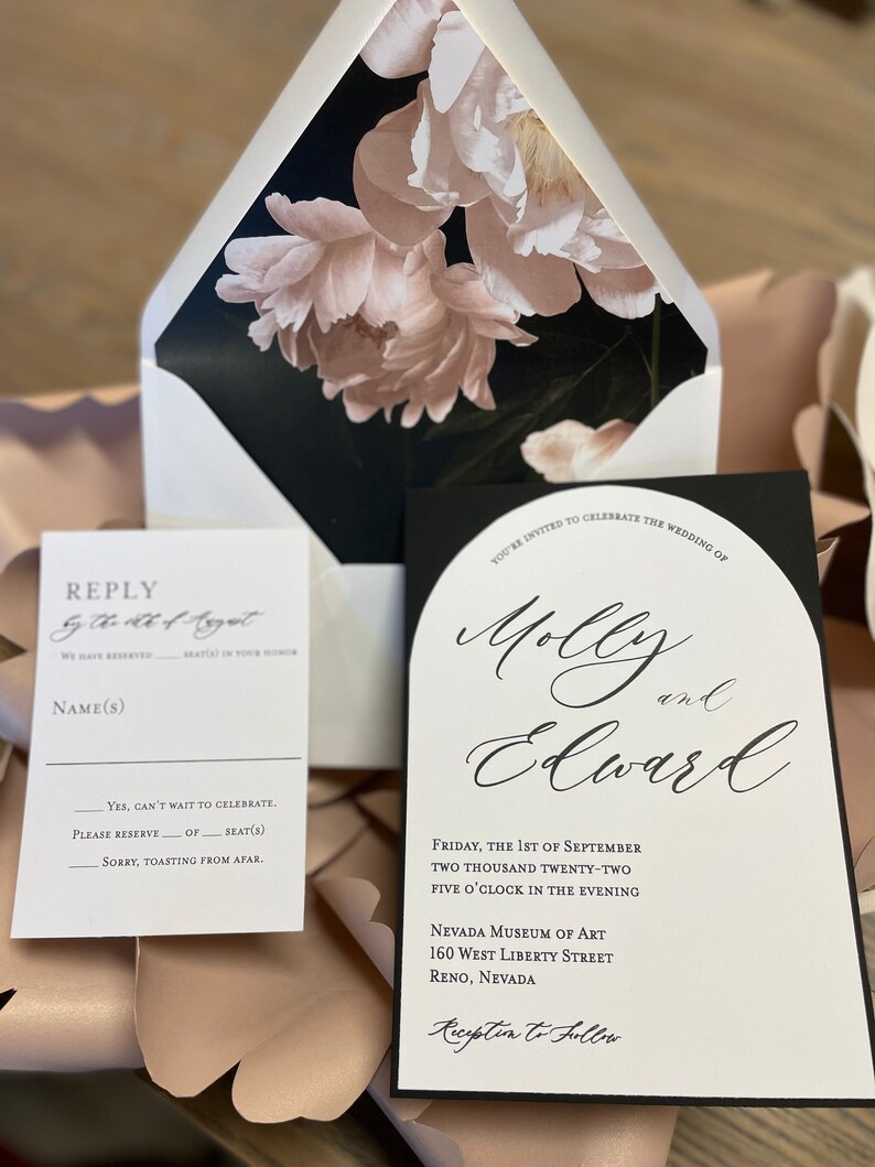 Modern Floral Arch Wedding Invitation. Arch Wedding | Etsy