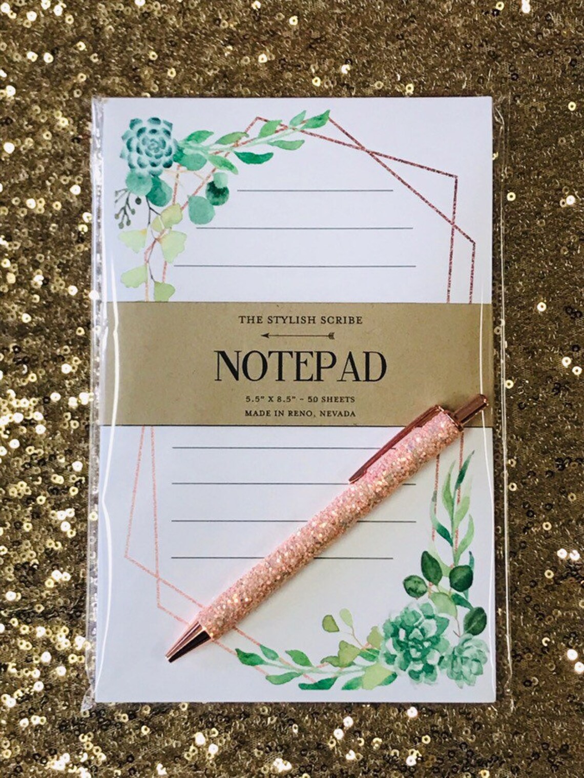 Greenerynotepad. Succulent Notepad. Floral Notepad. Gift for - Etsy