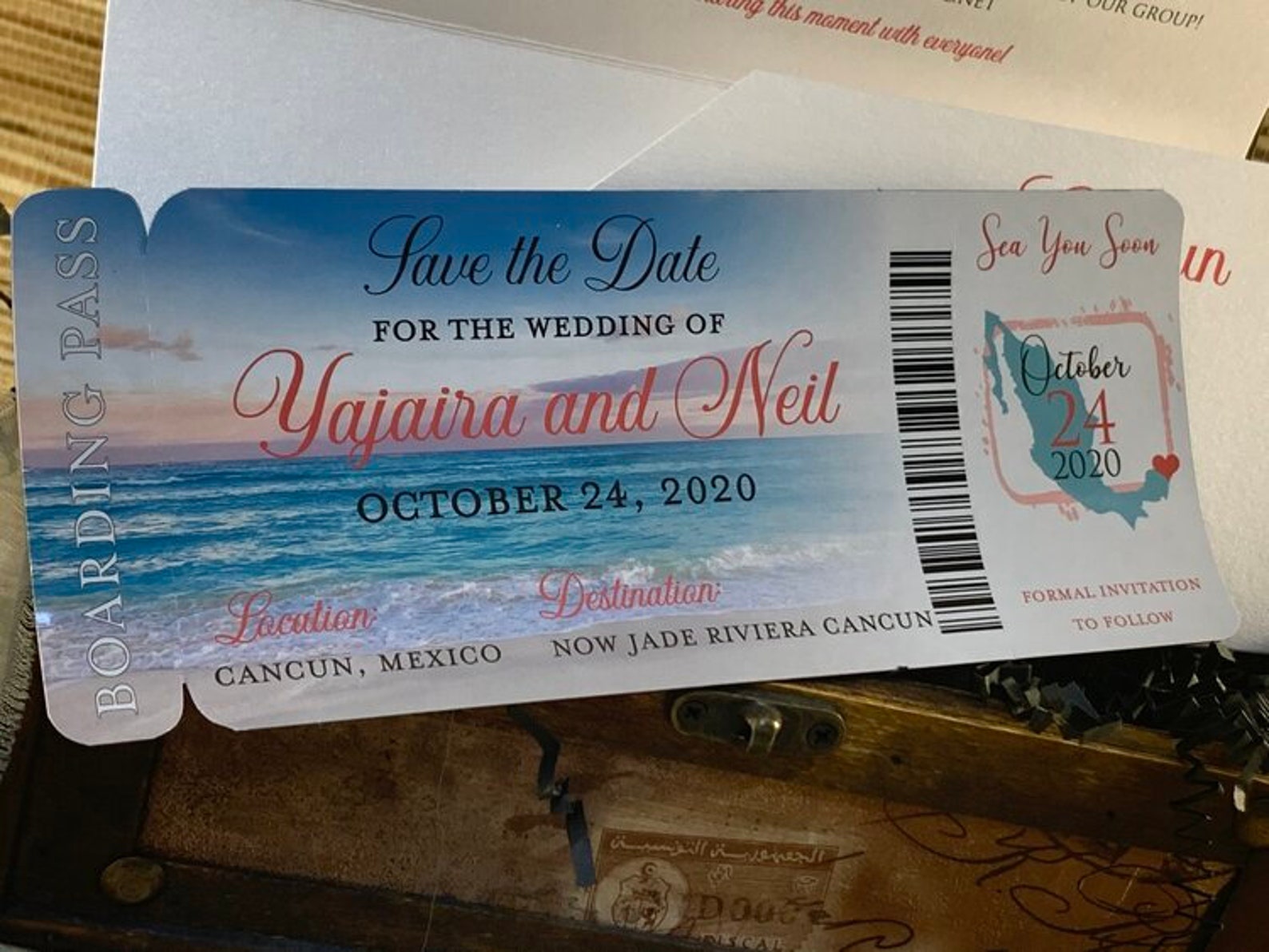 Mexico Destination Wedding Invitation. Beach Wedding Invitation ...