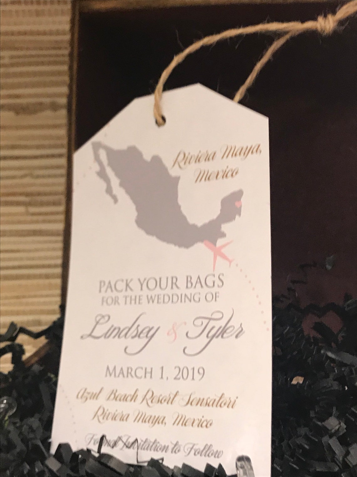 Destination Wedding Invitation. Save the Date Luggage Tag. | Etsy
