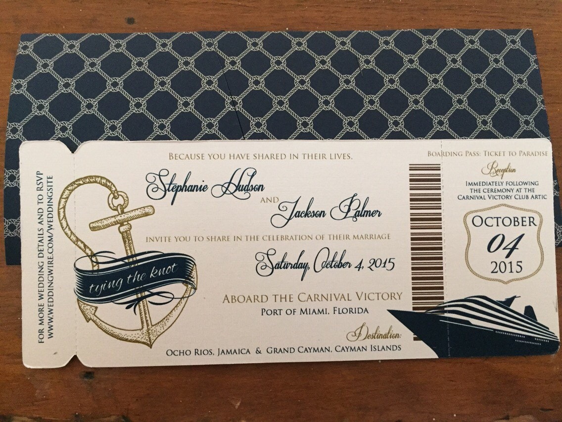 Cruise Wedding. Boat Invitation. Nautical Wedding Invitations. Boat ...