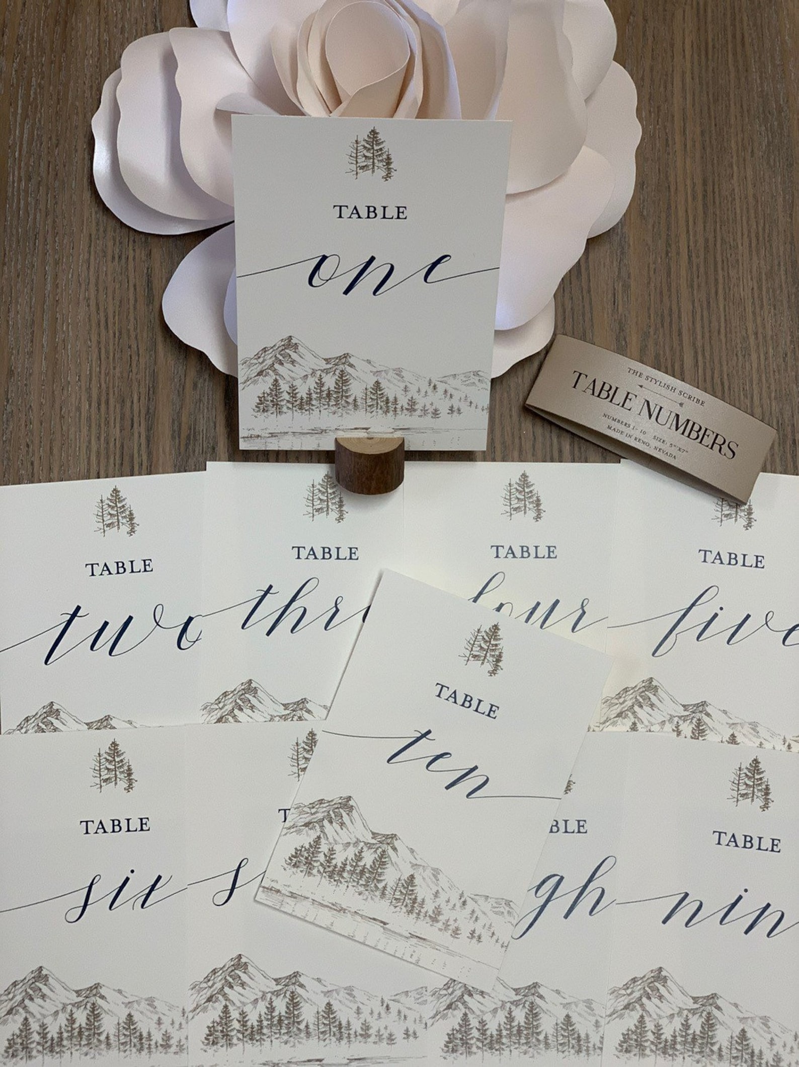 Mountain Wedding Table Numbers. Rustic Wedding Table Numbers. Forest ...