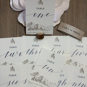 Mountain Wedding Table Numbers. Rustic Wedding Table Numbers. Forest ...