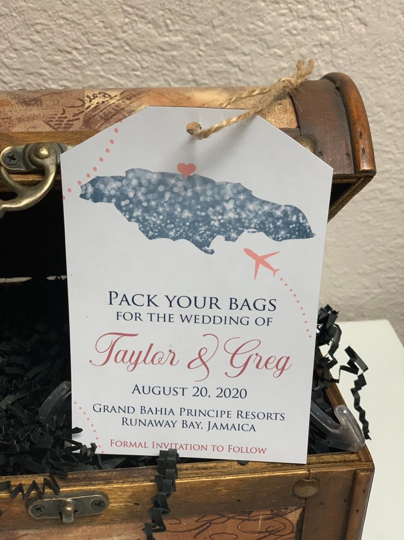 Destination Wedding Invitation. Save the Date Luggage Tag - Etsy