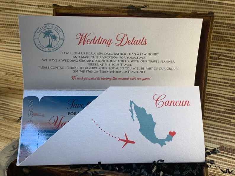 Mexico Destination Wedding Invitation. Beach Wedding Invitation ...