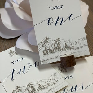 Mountain Wedding Table Numbers. Rustic Wedding Table Numbers. Forest ...