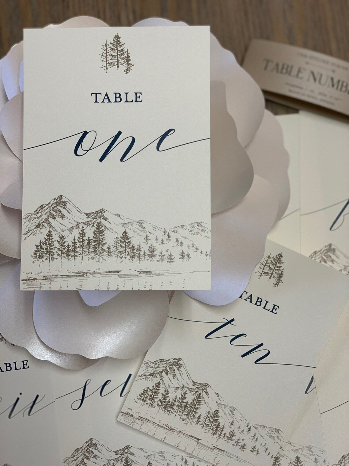 Mountain Wedding Table Numbers. Rustic Wedding Table Numbers. Forest ...