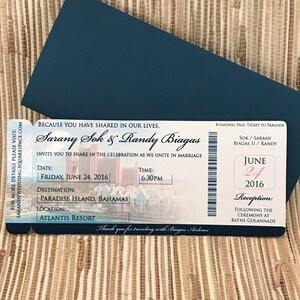 Bahamas Boarding Pass Invitation. Bahamas Wedding Invitation. Paradise ...