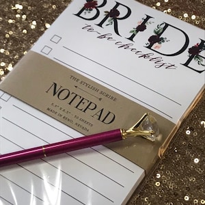 Bride-to-be Notepad. Bride Checklist. Gift for Bride to Be. Bridal ...