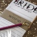 Bride-to-be Notepad. Bride Checklist. Gift for Bride to Be. Bridal ...