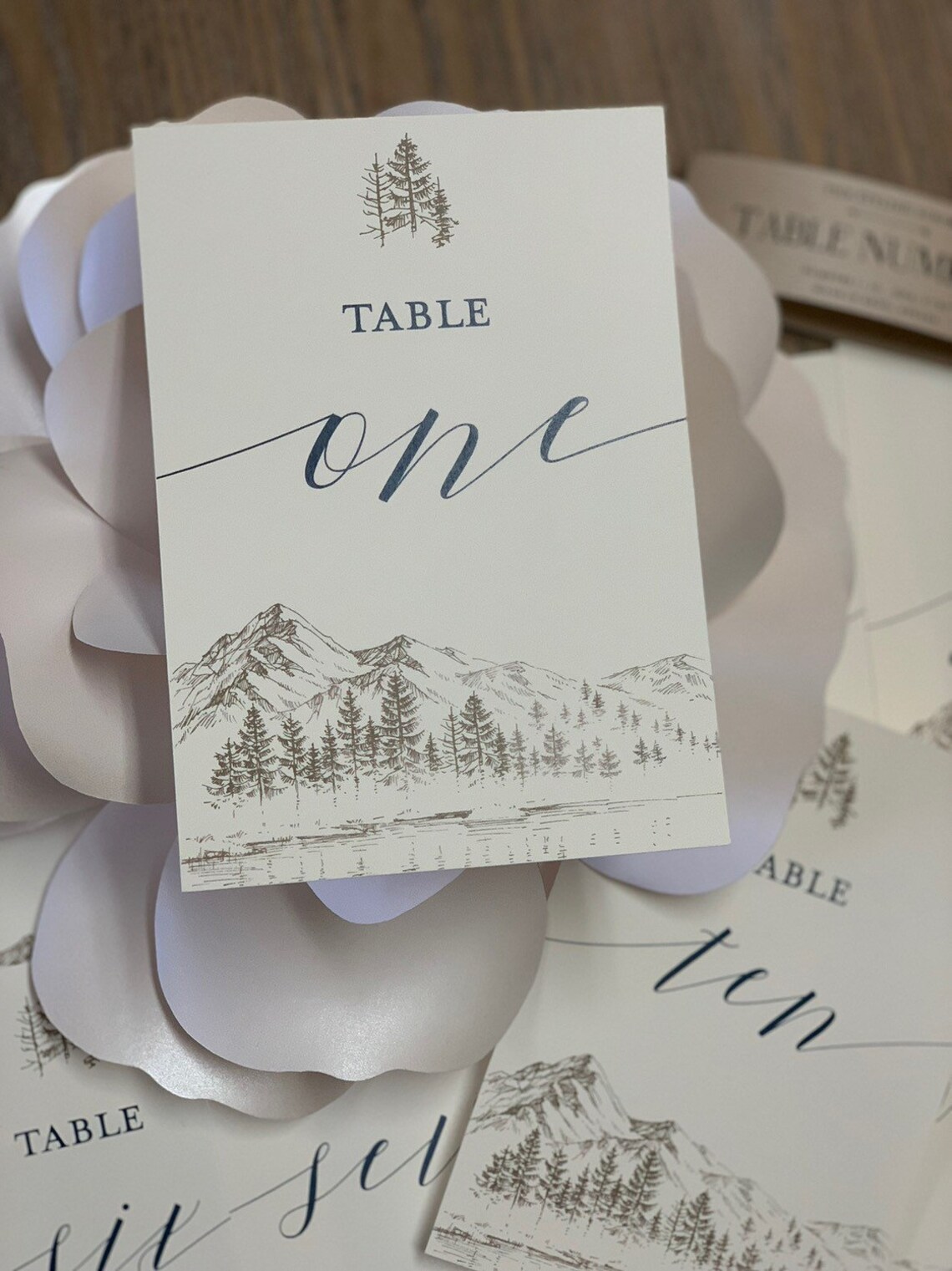 Mountain Wedding Table Numbers. Rustic Wedding Table Numbers. Forest ...