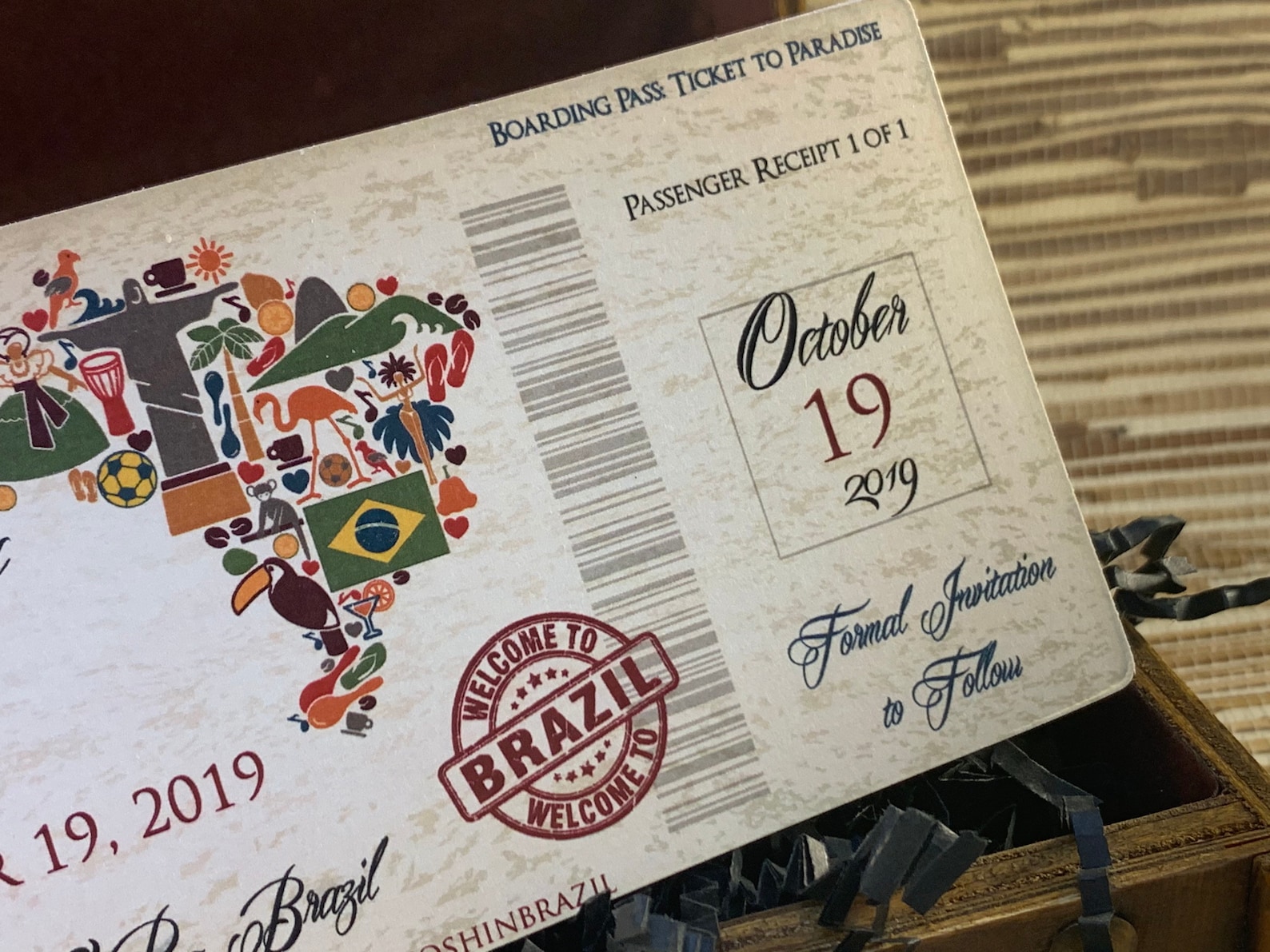 Brazil Boarding Pass Save the Date. Magnet Boarding Pass. - Etsy