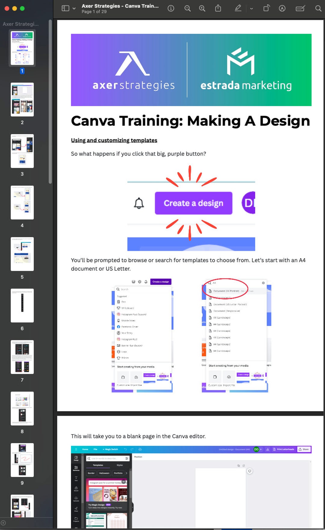Canva Training Video Guide: Making a Design & Step-by-step PDF ...