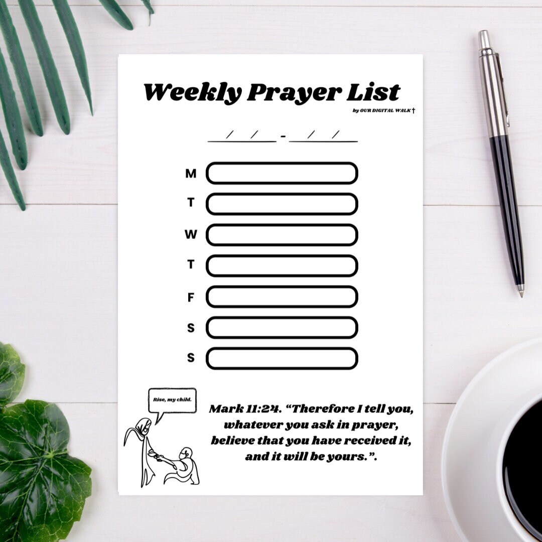 Weekly Prayer List - Etsy