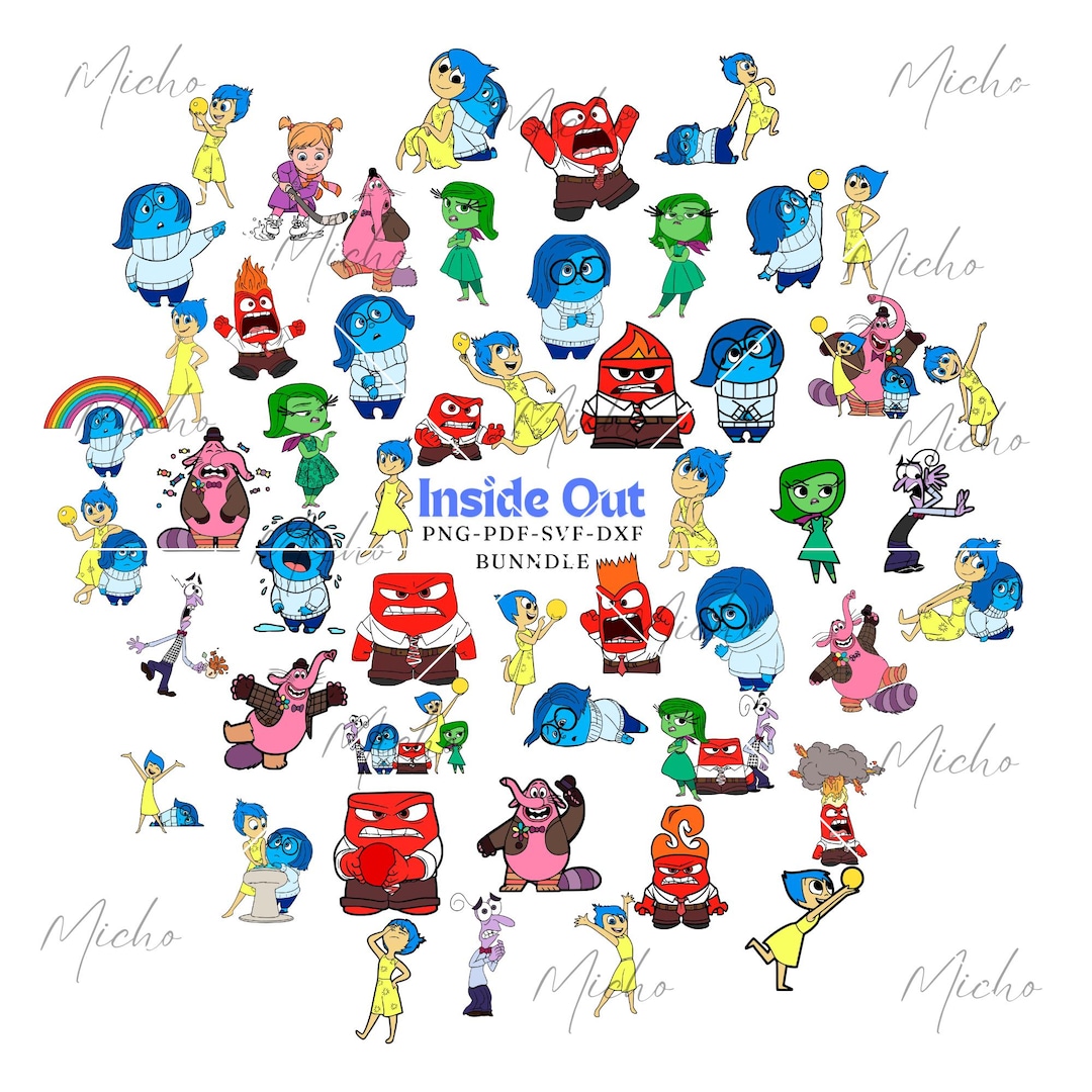 Paquete de personajes de Inside Out Png, Inside Out Svg, archivos Svg ...