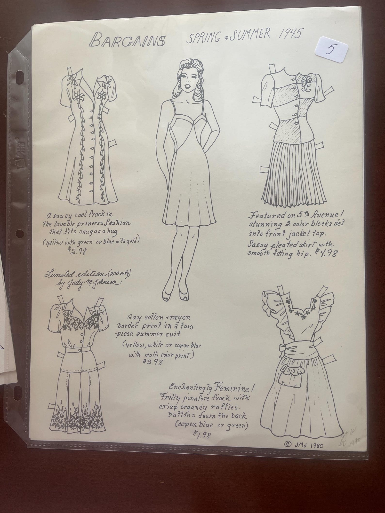Vintage Paper Doll Fashion Design Patterns: Signed Art Ephemera - Etsy