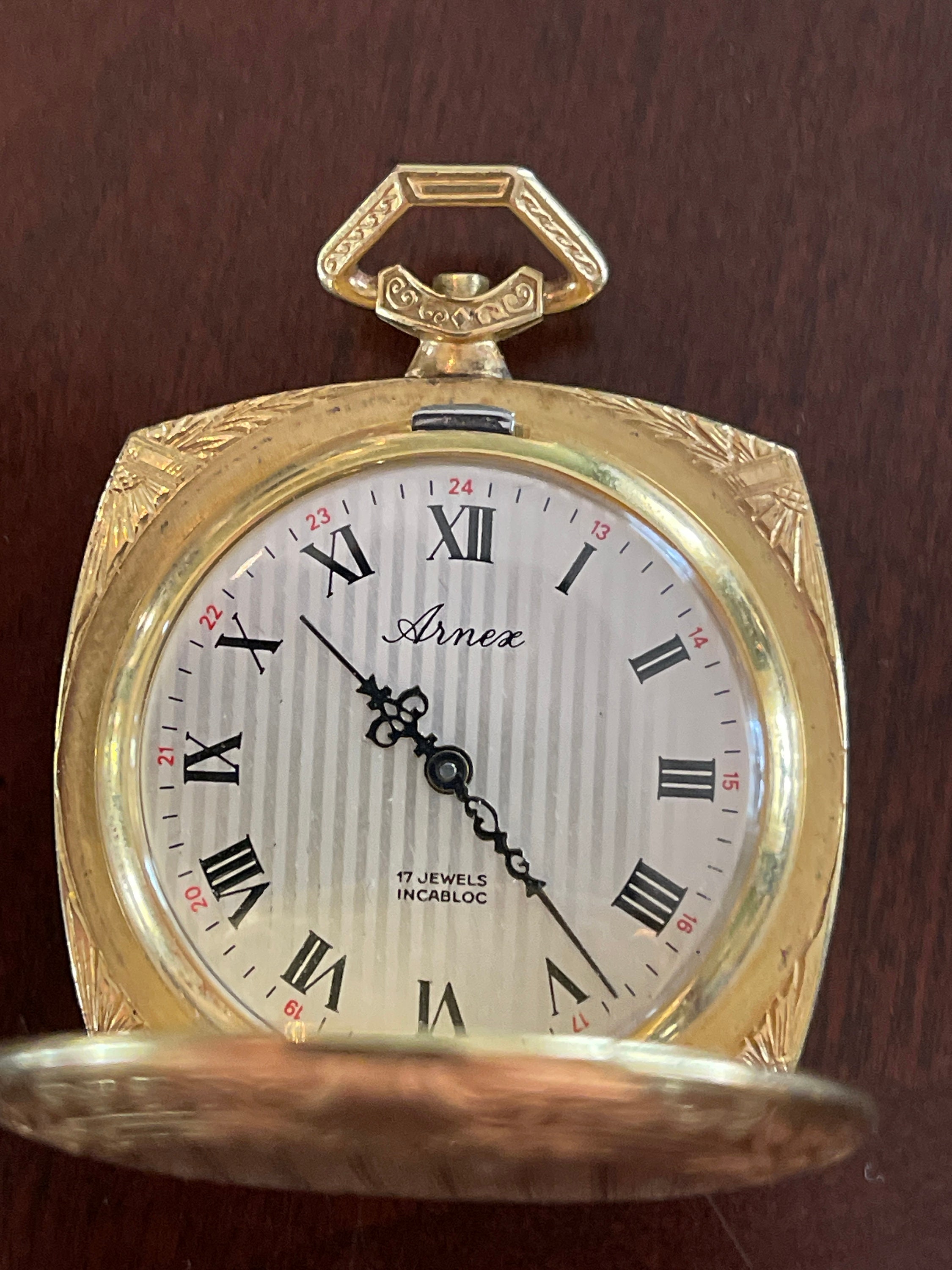 Vintage Arnex 17 Jewel Pocket Watch Gold Works Wind up Fancy - Etsy
