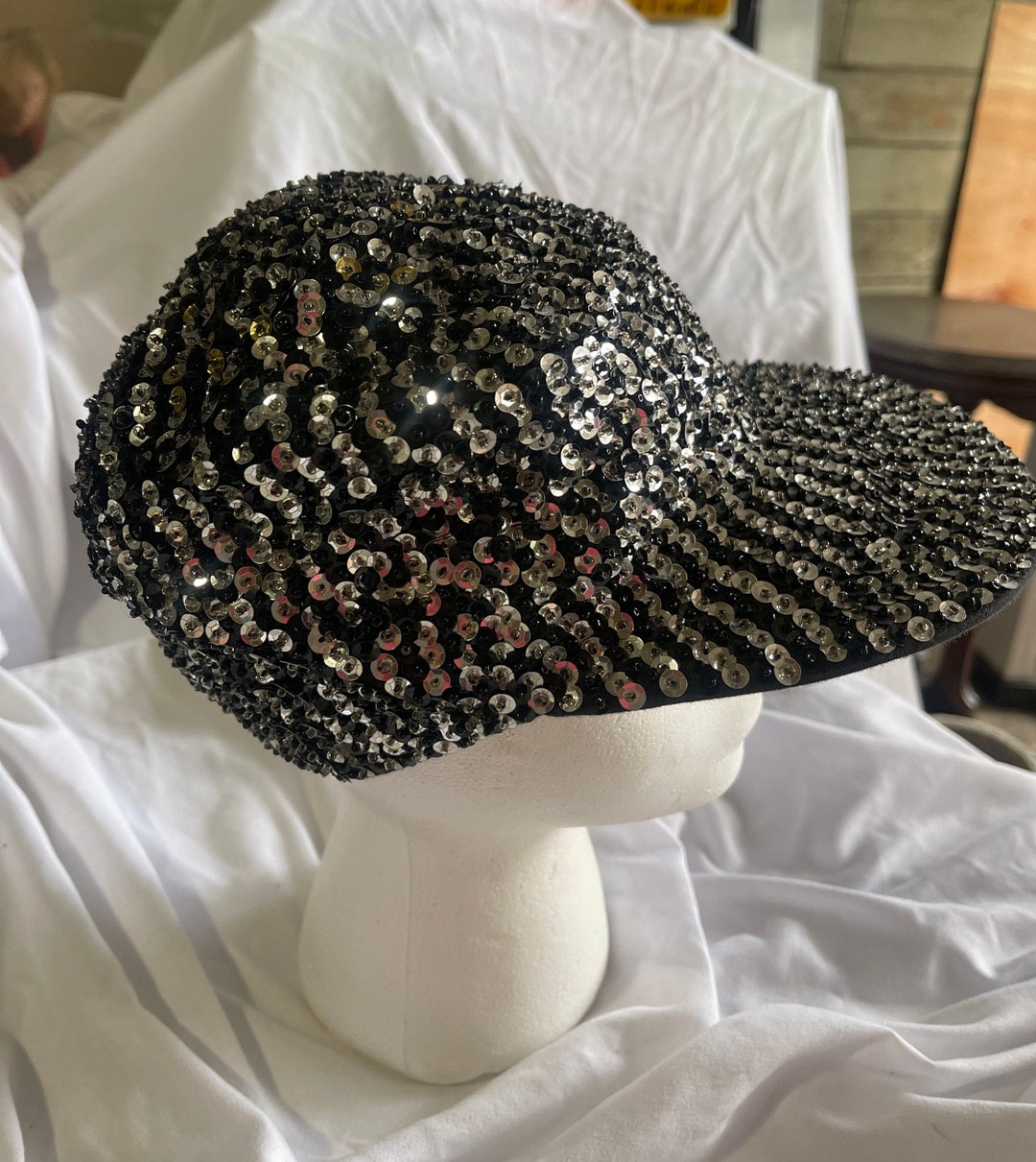 Vintage Ladies Bling Ball Cap Style Hat Black Silver Gold - Etsy