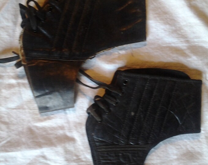 Vintage Black Leather Chaps Overshoe Gothic Steampunk - Etsy