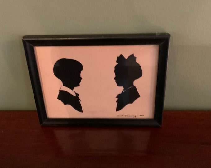 1940s Silhouette by Louise Browning Photo Wall Decor Antique Brother ...