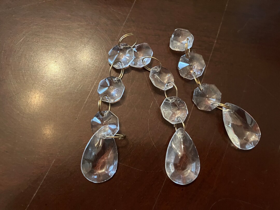 Antique Clear Glass Prisms Crystals Chandelier Lighting Replacements ...