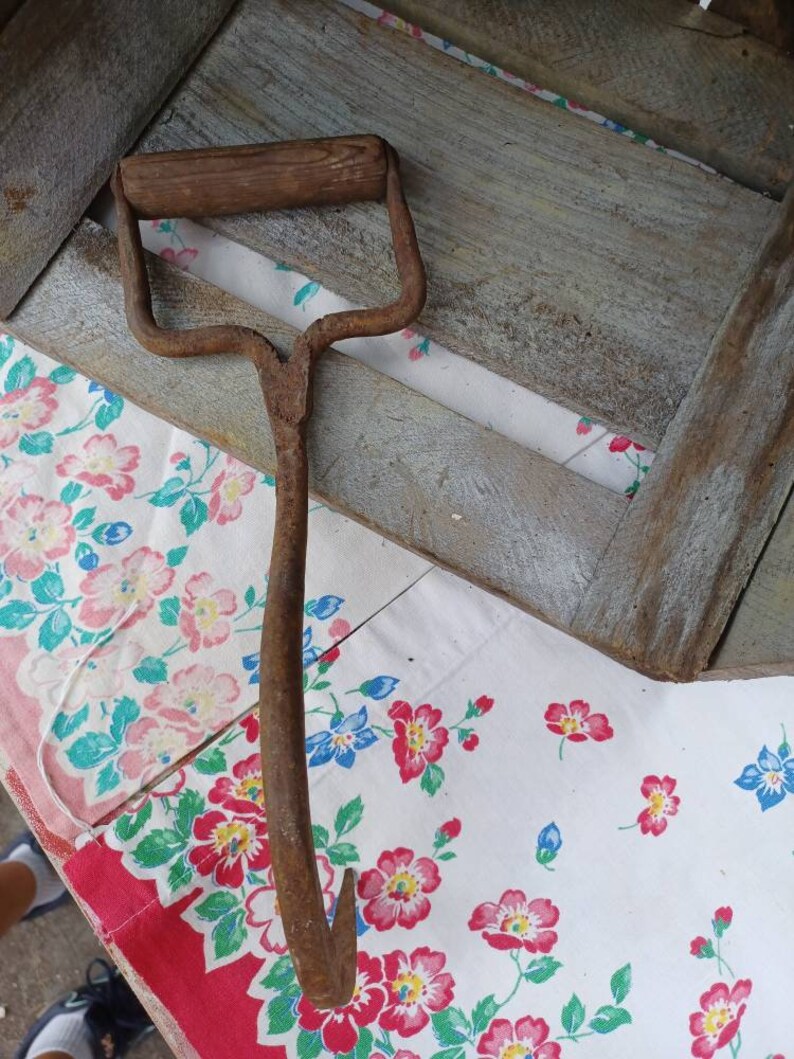 Antique Hook Farm Implement Cast Iron Wood Handle Hay Hook Man - Etsy