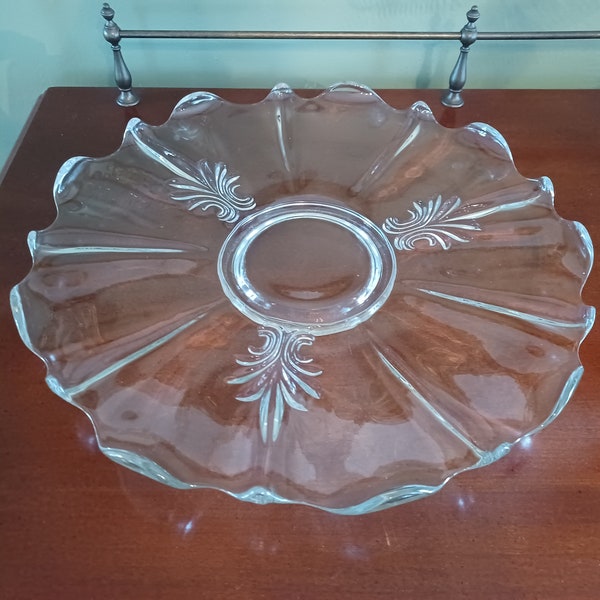 Large Round Glass Serving Platters - Etsy