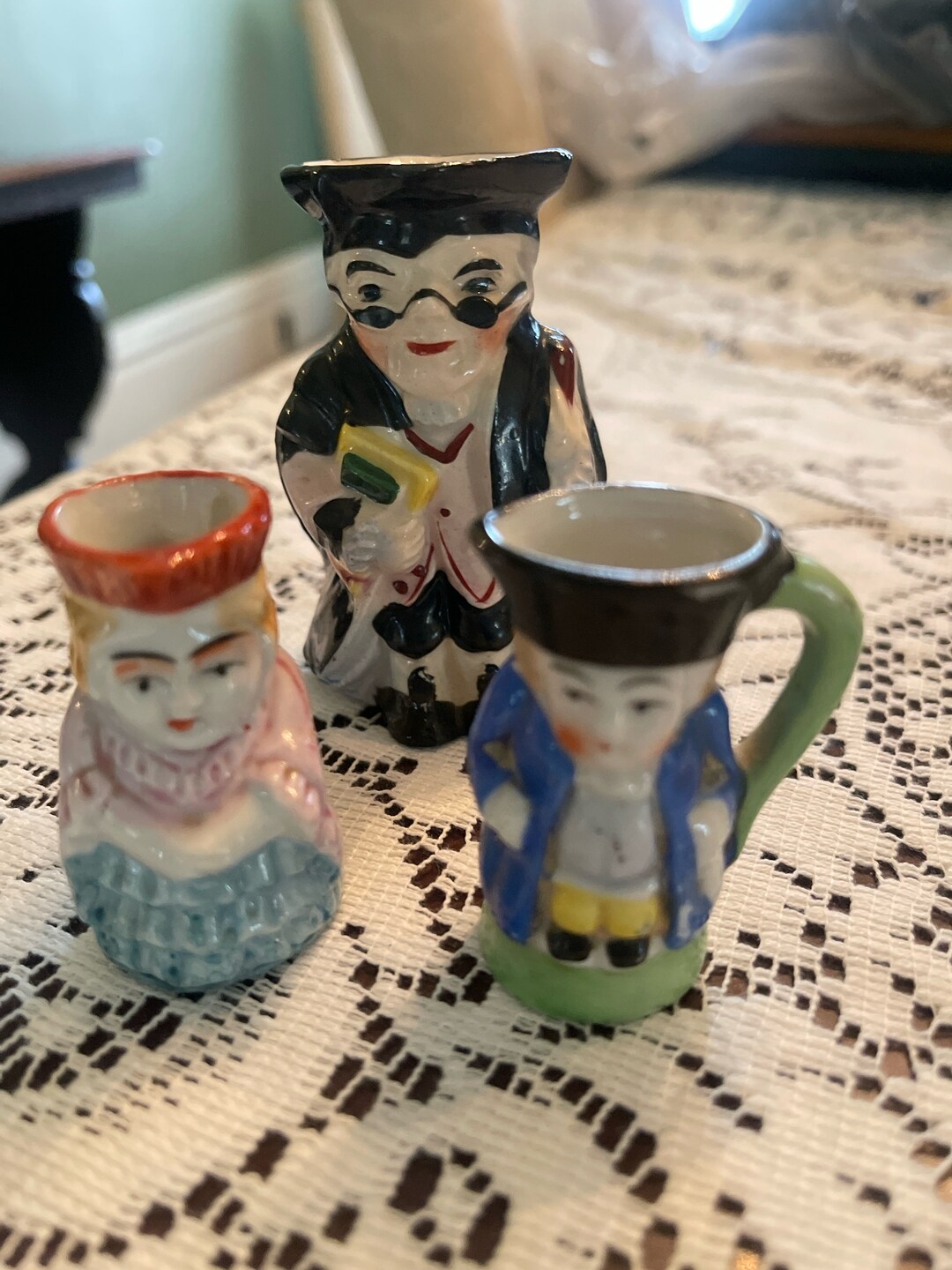 Toby Mugs Antique Collectible Japanese Mixed Lot Professor Lady Man ...