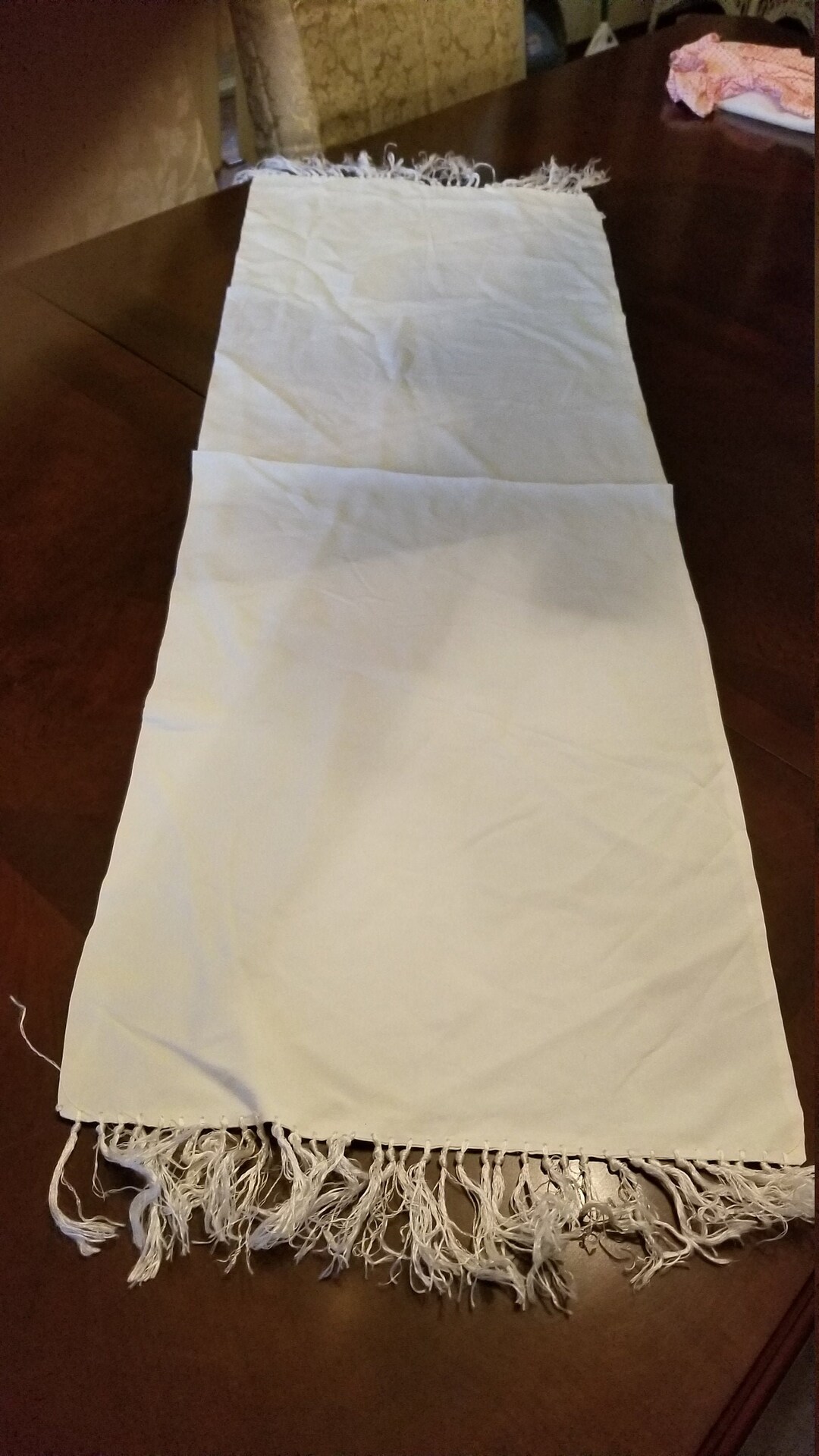 Vintage Cream Acetate Long Scarf Table Decor Ladies Scarf Hand - Etsy