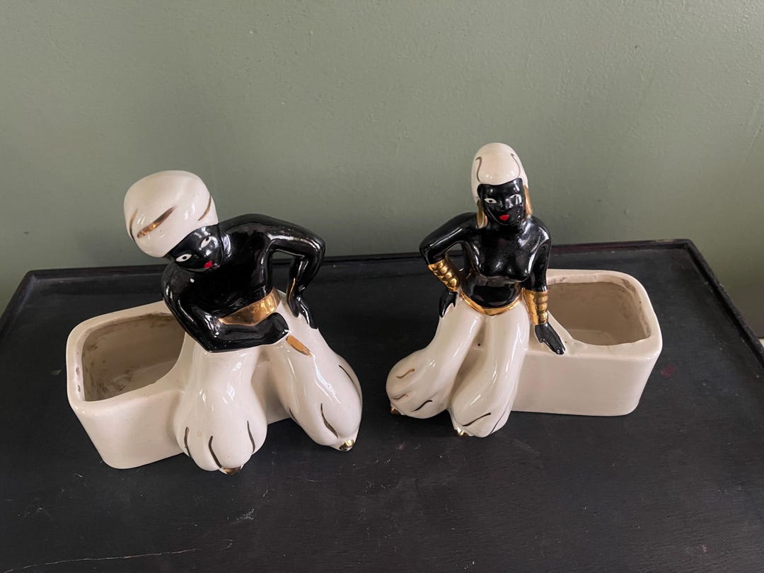 Pair Vintage MCM Planters Genies Male Female - Etsy