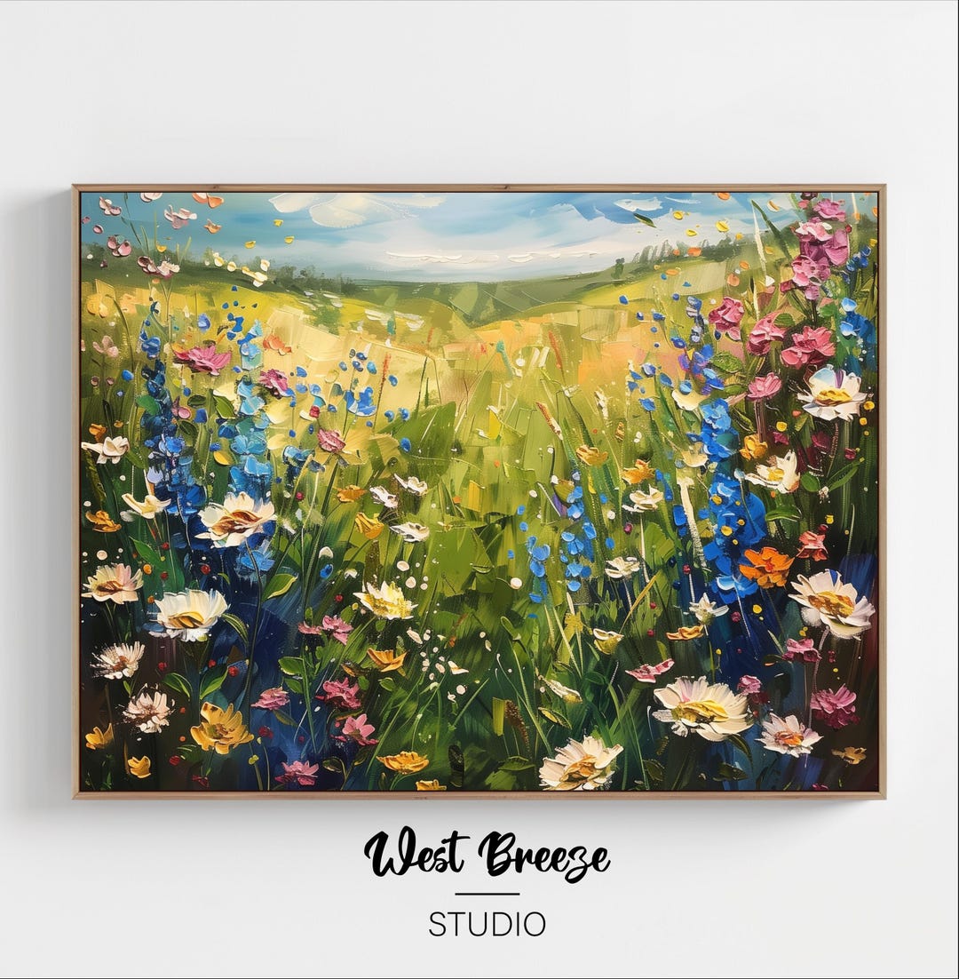 Poster - "wildflower Meadow". (oil Painting Style, Silk Poster for ...