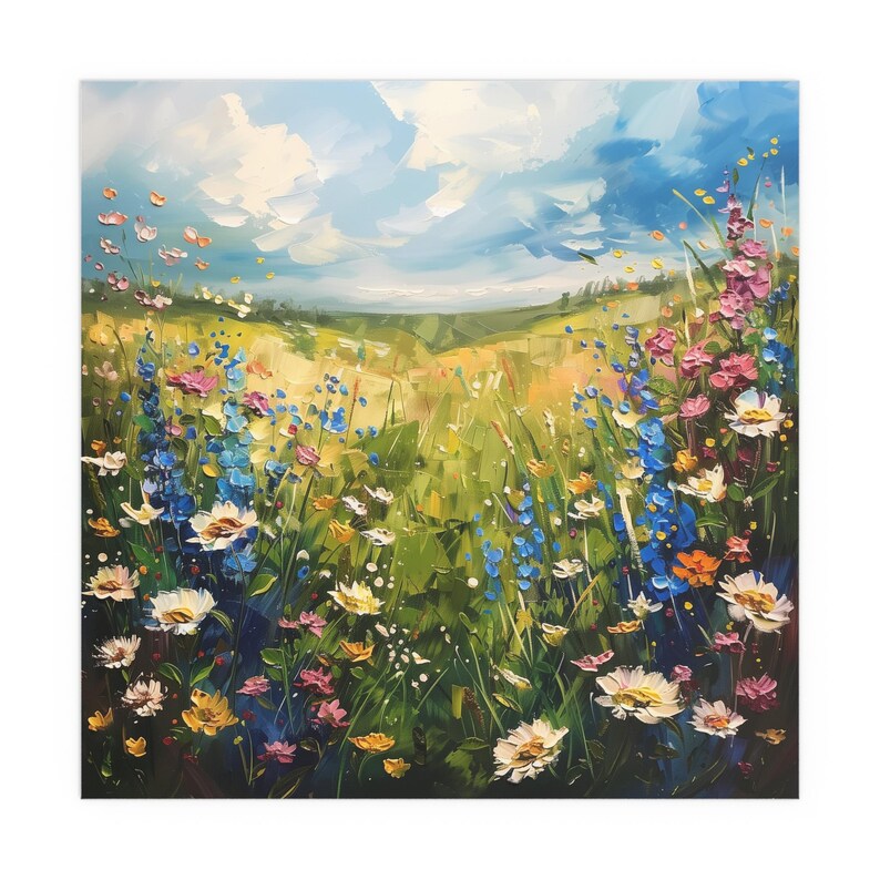Poster - "wildflower Meadow". (oil Painting Style, Silk Poster for ...