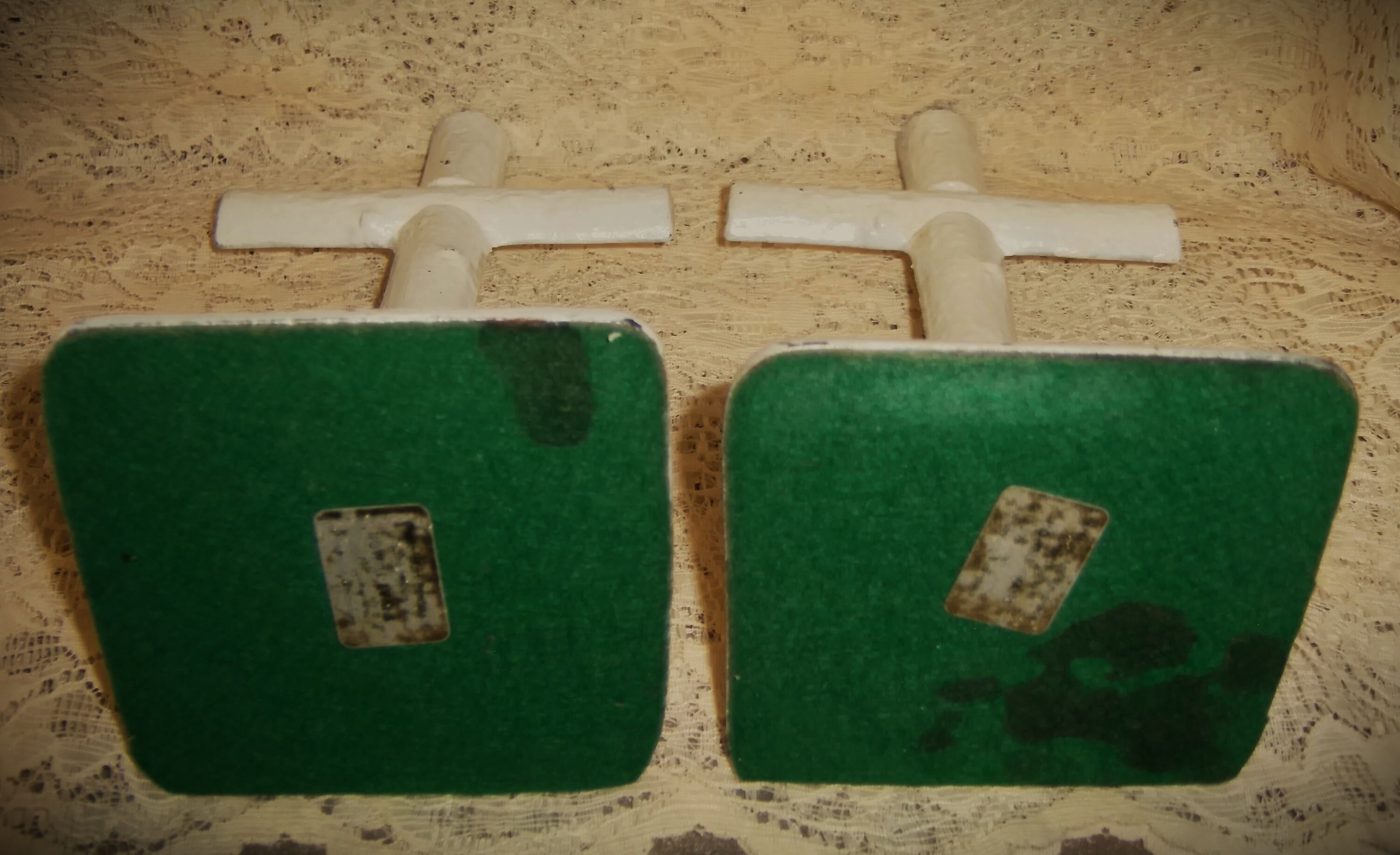 CROSS BOOKENDS Cast Iron Howell Evans Tennessee Vintage White Metal ...