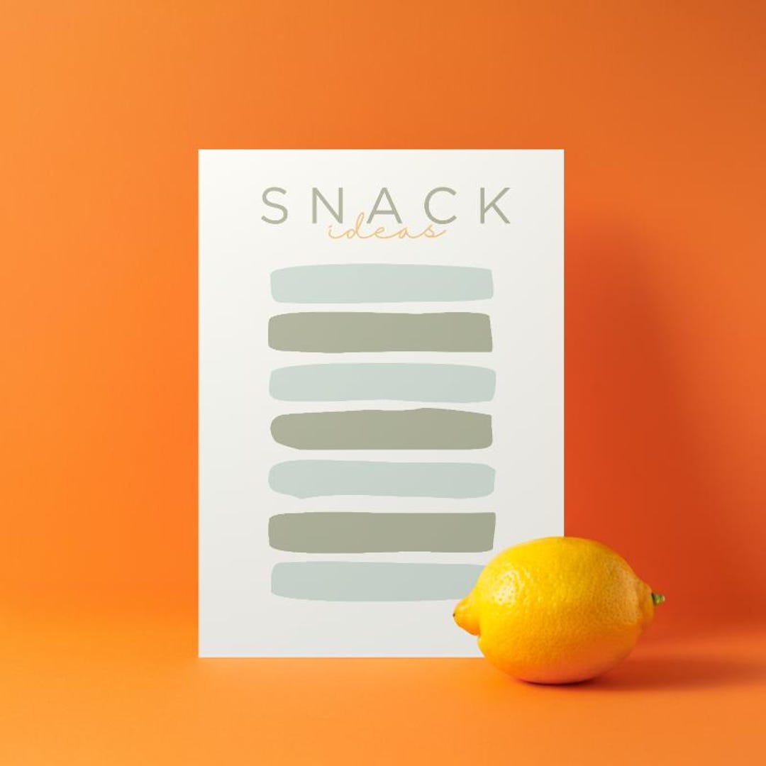 Snack Ideas Visual Reminder | Printable Organizer (digital Download) - Etsy