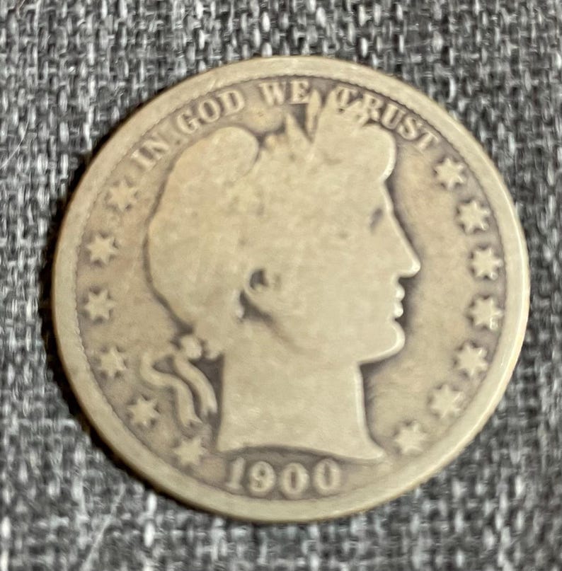 1900 Barber Quarter 90% Silver 25c US Type Coin Collectible - Etsy