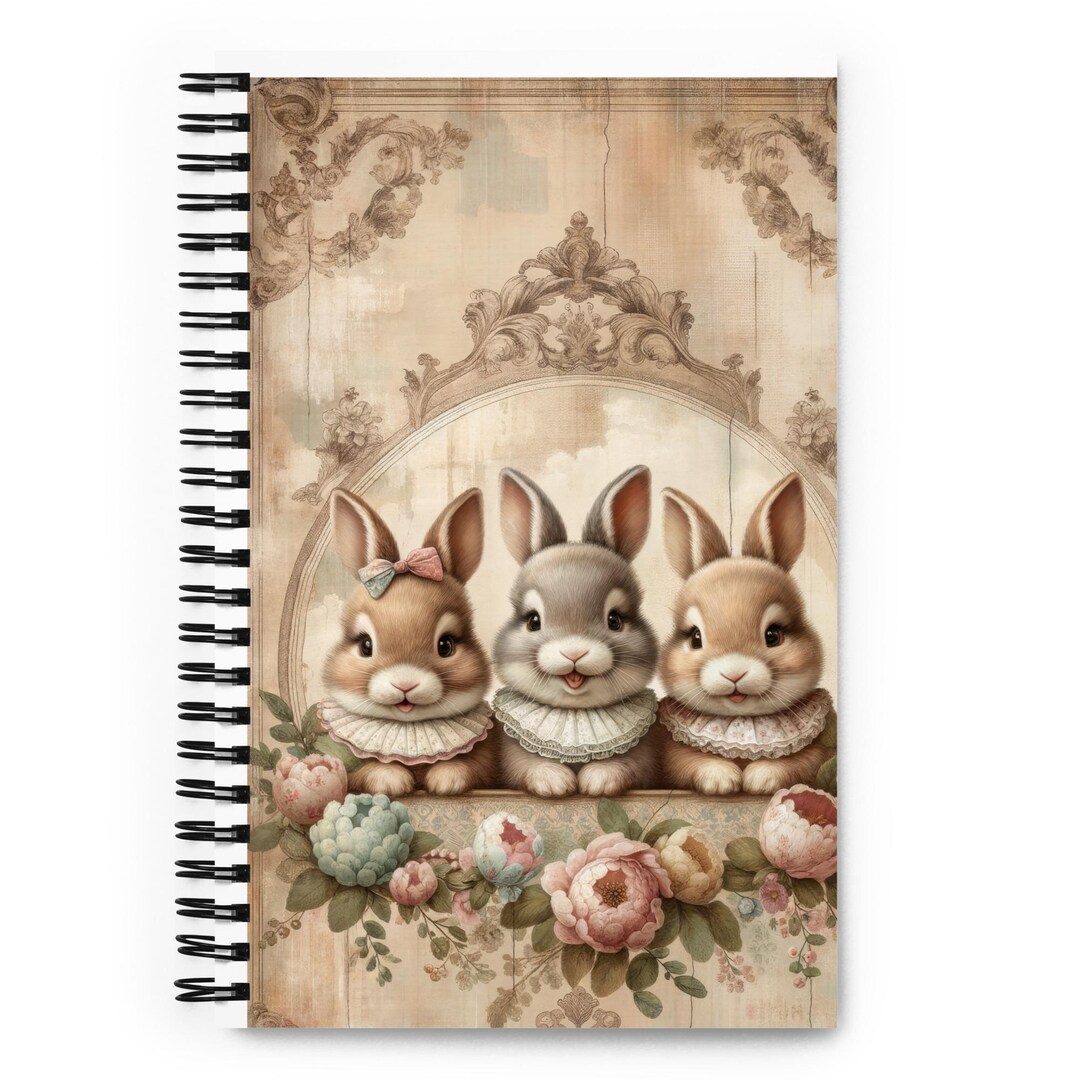 3 Baby Bunnies Spiral Notebook | Cute Bunny Journal for Kids and Girls ...