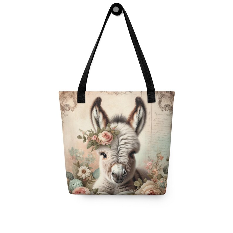 Shabby Chic Donkey Tote Bag Stylish, Durable Perfect for Farmers ...
