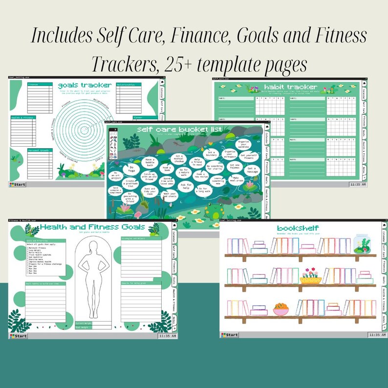 Life Tracker Organizational Templates, Self Care, Finance, Goals and ...