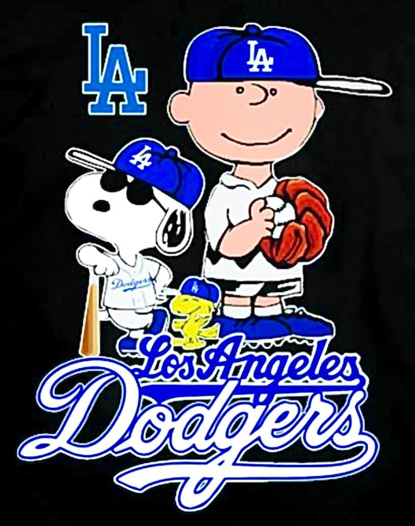 FIVE Los Angeles Dodgers Cool Snoopy & Woodstock Charlie Brown ...